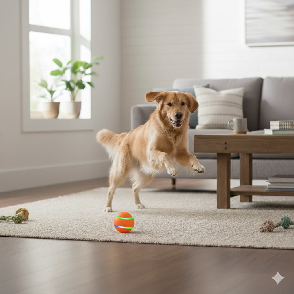 Robust and durable self-rolling dog toy ball – pets-dreams.uk
